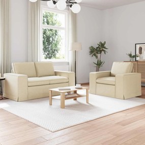 Set pohovek 2 ks Krémová textil 3407505