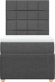 Box spring postel s matrací tmavě šedá 90x200 cm textil 3291940