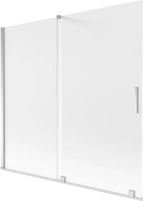 Mexen Velar, 2-křídlová posuvná vanová zástěna 170 x 150 cm, 8mm sklo námraza, chromová, 896-170-000-31-01