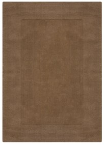 Flair Rugs koberce Kusový ručně tkaný koberec Tuscany Textured Wool Border Brown Rozměry koberců: 120x170