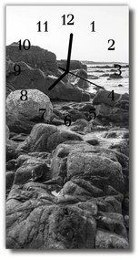 Skleněné hodiny vertikální Příroda Kameny šedé
