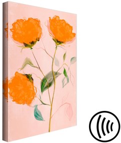 Obraz Oranžové květy (1-dílný) svislý - tři růže v rozkvětu