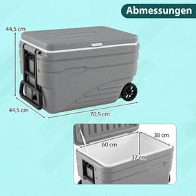 Costway Přenosný chladicí box na kolečkách Izolovaný box odolný vůči