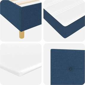Postel s boxspringem s čelo Modrá 100 x 200 cm textil 3341825