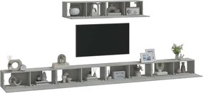 6dílný set TV skříněk betonově šedý kompozitní dřevo 3114609