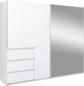 XXXLutz ŠATNÍ SKŘÍŇ S POSUVNÝMI DVEŘM, bílá, 250/210/61,5 cm P & B - Šatní skříně - 000885001011