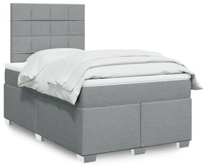 Box spring postel s matrací světle šedá 120x190 cm textil 3292727