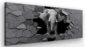 Malvis ® 3D obraz Slon v kameni Velikost (šířka x výška): 150x100 cm