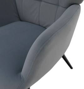 Křeslo s podnoží, šedá Velvet látka/černá, HABEN