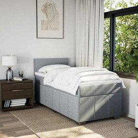 Box spring postel s matrací světle šedá 80 x 200 cm textil 3286888
