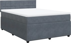 Box spring postel s matrací tmavě šedá 160x200 cm samet 3290083