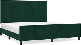 Rám postele s čelem tmavě zelený 180x200 cm samet 3125650