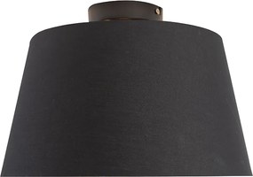 Stropní svítidlo s bavlněným stínítkem černé se zlatem 32 cm - Combi Black