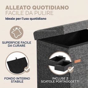 Lavice s úložným prostorem tmavě šedý 115x38x38cm s úložný prostor skládací