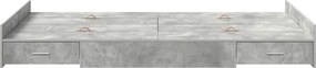 Rám postele s úložným prostorem Betonově šedá 120 x 190 cm 3335328