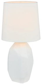 Keramická stolní lampa, bílá, QENNY TYP 1