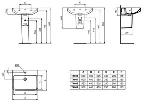 Ideal Standard i.life B Umyvadlo 65 cm, bílá T4606HY