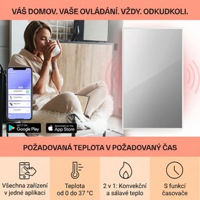 Klarstein La Palma 1000, infračervený ohřívač 2 v 1, smart, 120 x 60 cm, 1000 W, zrcadlová přední strana