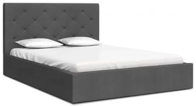 Luxusní postel MAOMA 160x200 s kovovým zdvižným roštem GRAFIT
