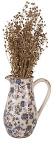 Dekorativní keramický džbán s modrými květy Blusia M - 20*14*25 cm