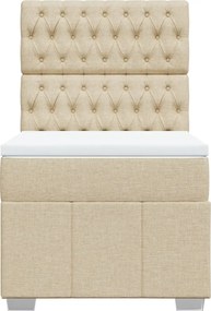 Box spring postel s matrací krémová 90x200 cm textil 3291563