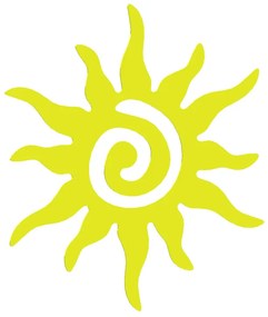 Obraz na fasádu - domovní slunce Velikost: Průměr 45 cm, Povrch: Lak - žlutá RAL 1023