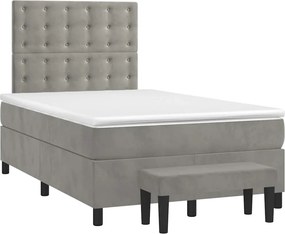 Box spring postel s matrací světle šedá 120x190 cm samet 3270493