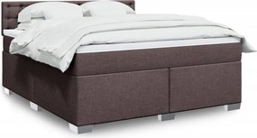 Box spring postel s matrací tmavě hnědá 180x200 cm textil 3288284