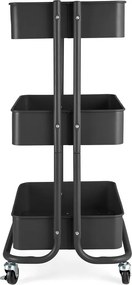 Černý kovový pojízdný regál 43x35 cm Grena – Compactor