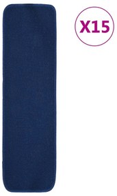 Nášlapy na schody 15 ks 75x20 cm námořnická modř protiskluzové 340399
