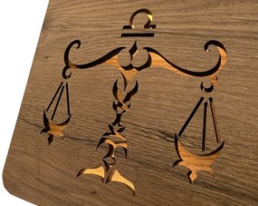 Li-Go Znamení "Váhy" lampa 19x19cm provedení povrchu: dub světlý