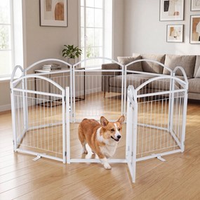 Costway Volně stojící vrátka pro psy s dveřmi a 360° otočnými – 480 × 81 cm