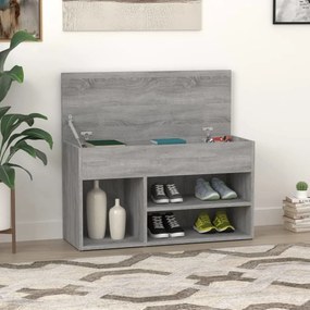 vidaXL Lavice s botníkem 80 x 30 x 45 cm dřevotříska [808748] Barva: Betonová šedá