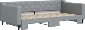 Válenda s přistýlkou světle šedá 100 x 200 cm textil 3197431