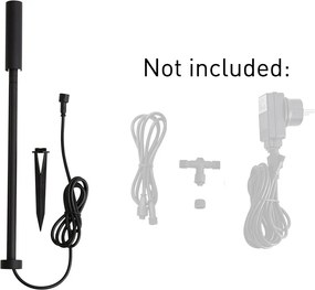 Moderní zahradní reflektor 12V černý 10 cm vč. LED IP65 - Voltaire Lino