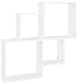 Nástěnná čtvercová police bílá 80 x 15 x 78,5 cm dřevotříska