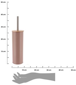WC kartáč Timeless, béžová/s dřevěnými a chromovými prvky