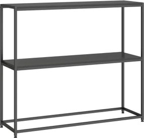 HOMCOM ocelový konzolový stůl, 2 police, moderní design pro obývací pokoj, vstupní halu, chodbu, 100 x 30 x 87 cm, černá