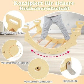 Costway 2-in-1 obloukový rocker s polštářem Oboustranný lezecký oblouk Natural