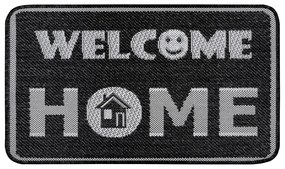 Antracitově šedá rohožka Hanse Home Weave Smiley Welcome, 50 x 80 cm
