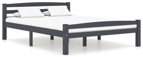 Rám postele tmavě šedý masivní borové dřevo 140 x 200 cm,  322092 HangarStore.cz