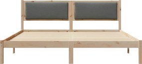 Rám postele s čelo Tmavě šedá 200 x 200 cm Masivní borové dřevo 3394229