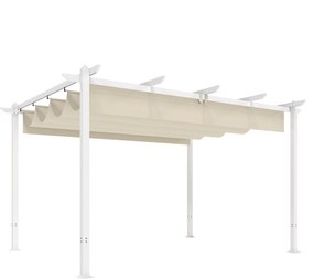 Pergola 3 x 4 m s posuvnou střechou, magnetické zámky, UV30+ Béžová barva