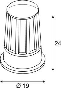 LA 230435 Venkovní svítidlo CONE venkovní  kamenná šeď 230V E27 100W IP54 - BIG WHITE (SLV)