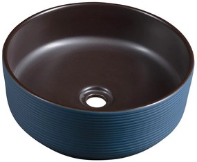 Sapho Sapho, PRIORI keramické umyvadlo na desku Ø 41 cm, modrá/hnědá, PI033