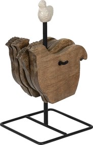 Stojan s malými podtácky ve tvaru slepičky Chick Bei - 11*11*22 cm