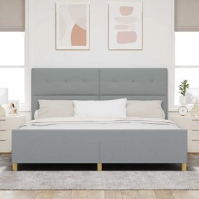 Rám postele s čelo Světle šedá 200 x 200 cm textil 3344753