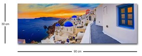 Obraz s LED osvětlením SANTORINI 30 x 90 cm