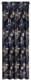 ZATEMŇOVACÍ ZÁVĚS NA PÁSCE LIMITED COLLECTION PEONIA2 140X270 CM ČERNÁ