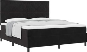 Postel s boxspringem s čelo Černý 180 x 200 cm samet 3339916